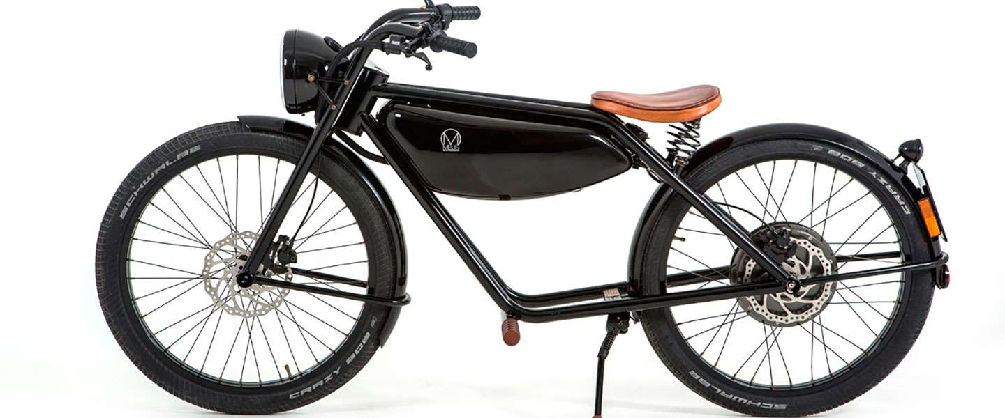 Vintage design voor elektrische moped. Hier is de Motorman ...